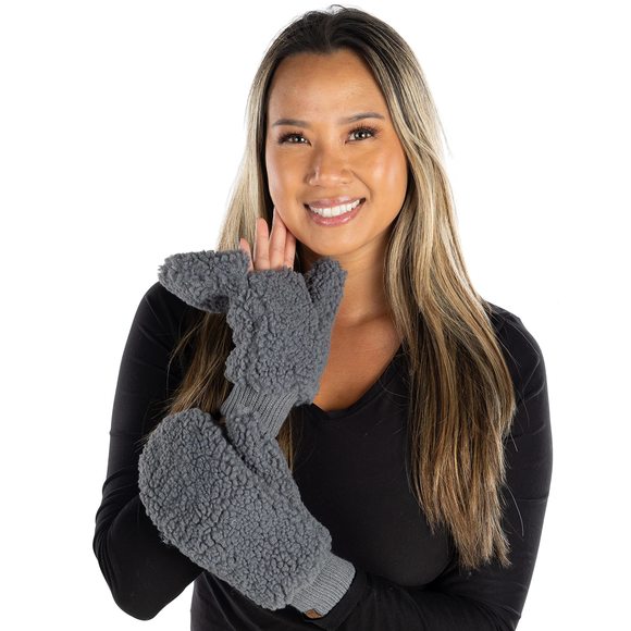 Funkу Junquе | Accessories | Womens Faux Fur Mittens With Finger Flap ...